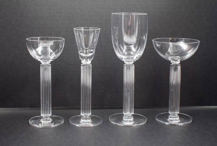 Rare Libbey Embassy 4 Pc Set Glasses, Designed By Walter Dorwin Teague
