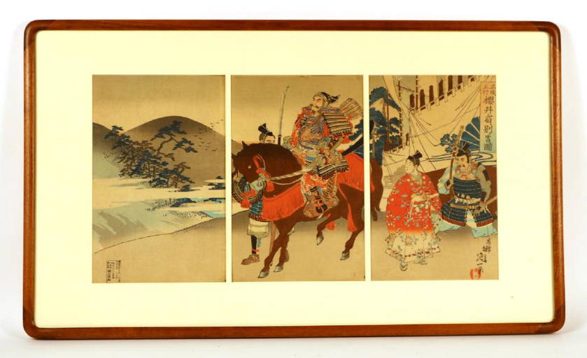 Japanese Triptych Wood Block Print - Aug 16, 2017 | Nye & Company in NJ