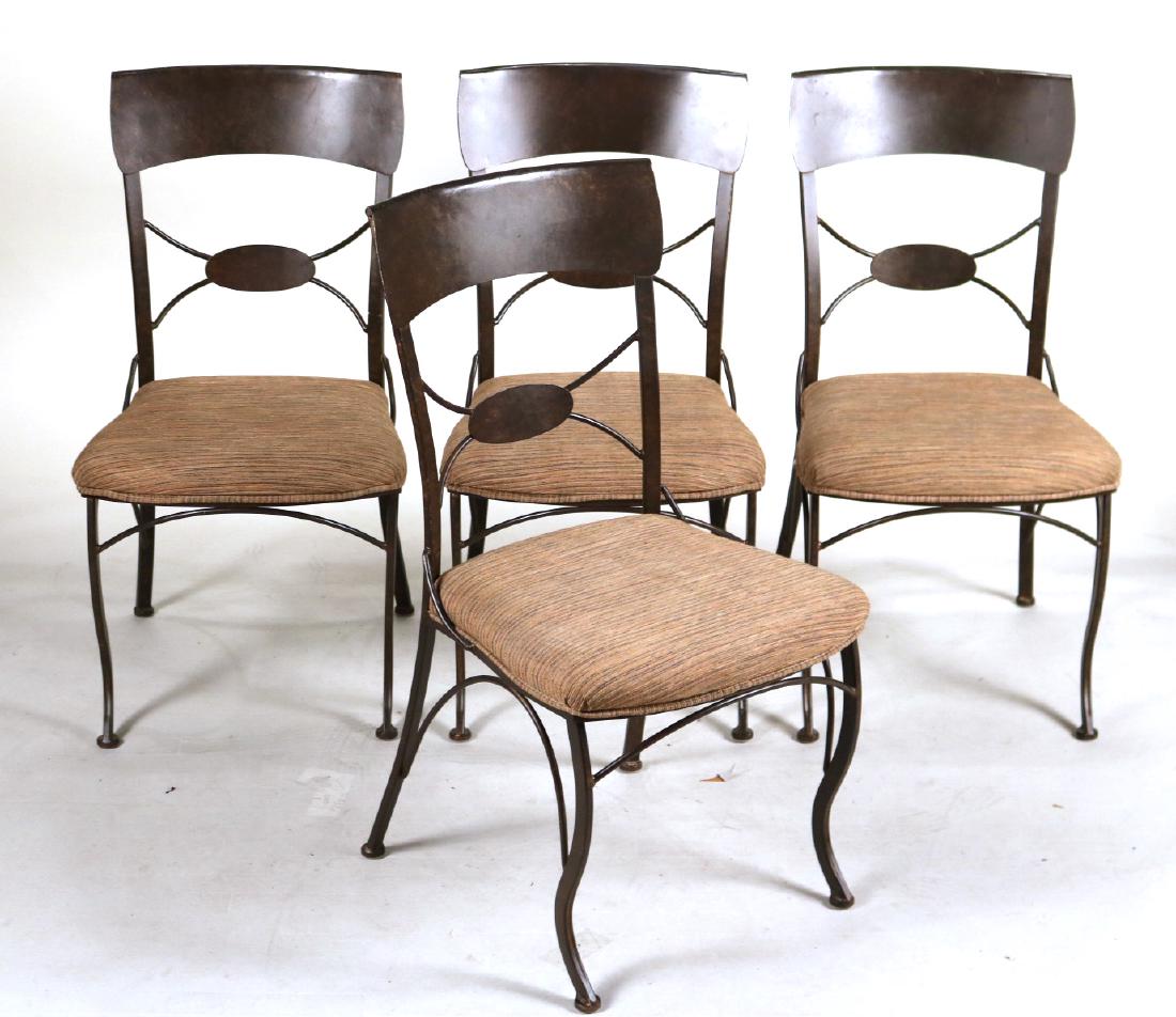 Four Painted Metal Side Chairs