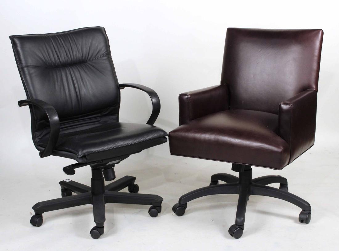 Two Leather Desk Chairs