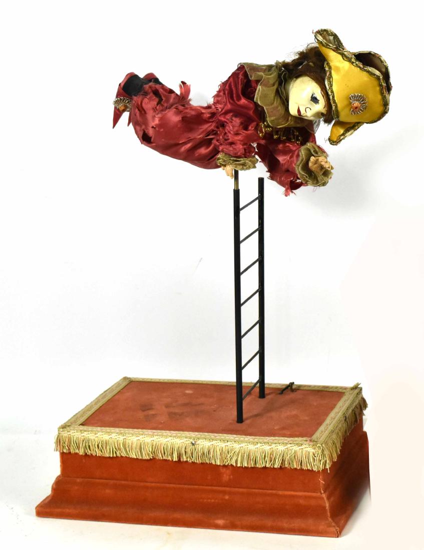 Musical Automaton Acrobatic Clown On Ladder