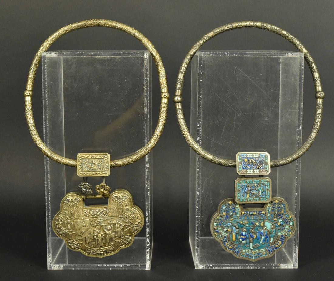 Two Chinese Silver Necklaces