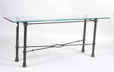 Contemporary Metal & Glass Console Table