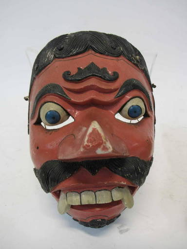 Two Polychrome Peruvian Masks