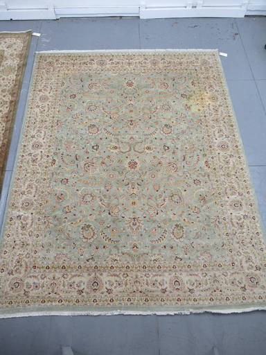 Room Size Oriental Rug With Light Green Ground