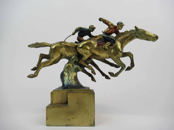 Vintage Paul Herzel Horse Racing Bookend