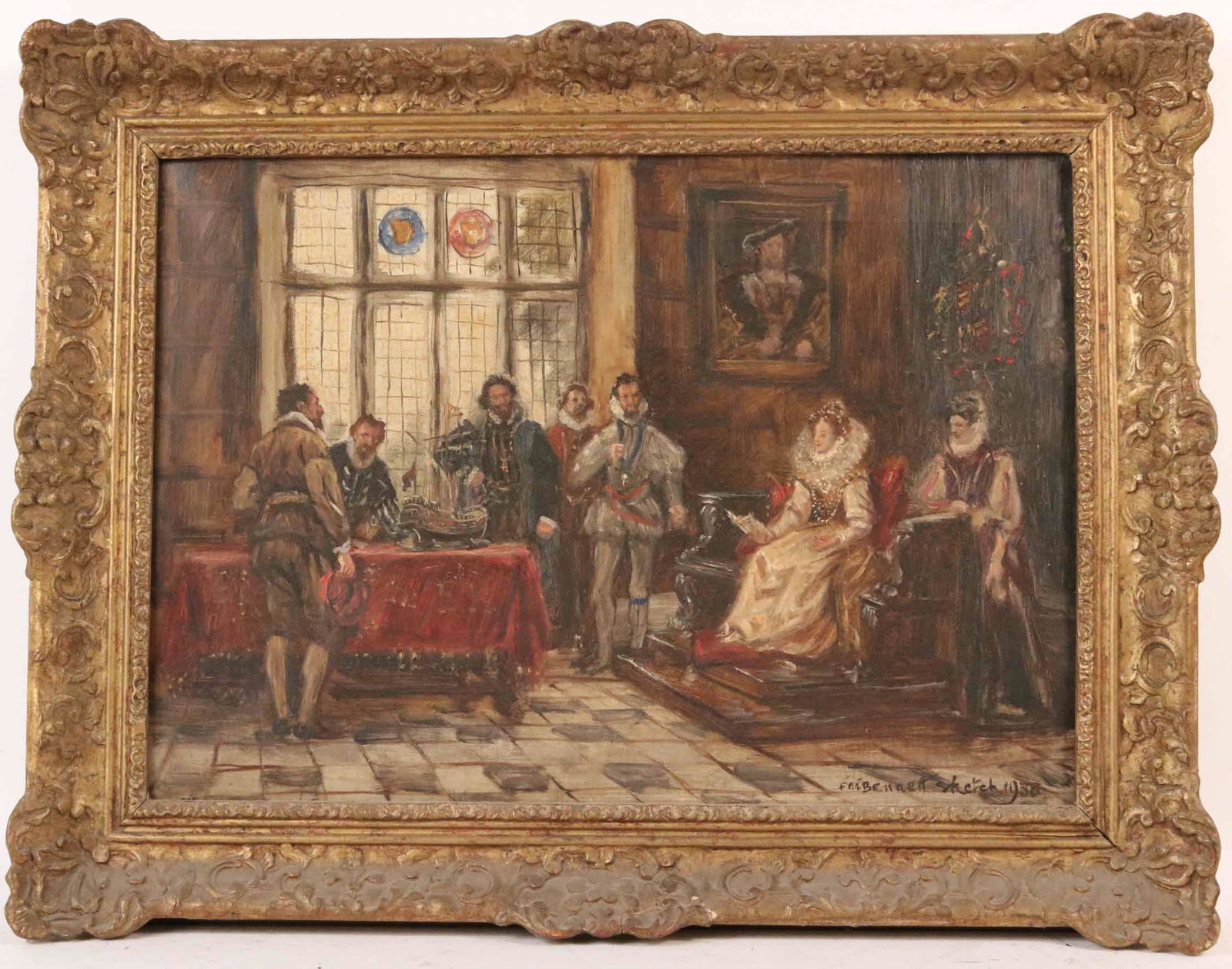 Frank M. Bennett, Oil On Canvas, Queen Elizabeth