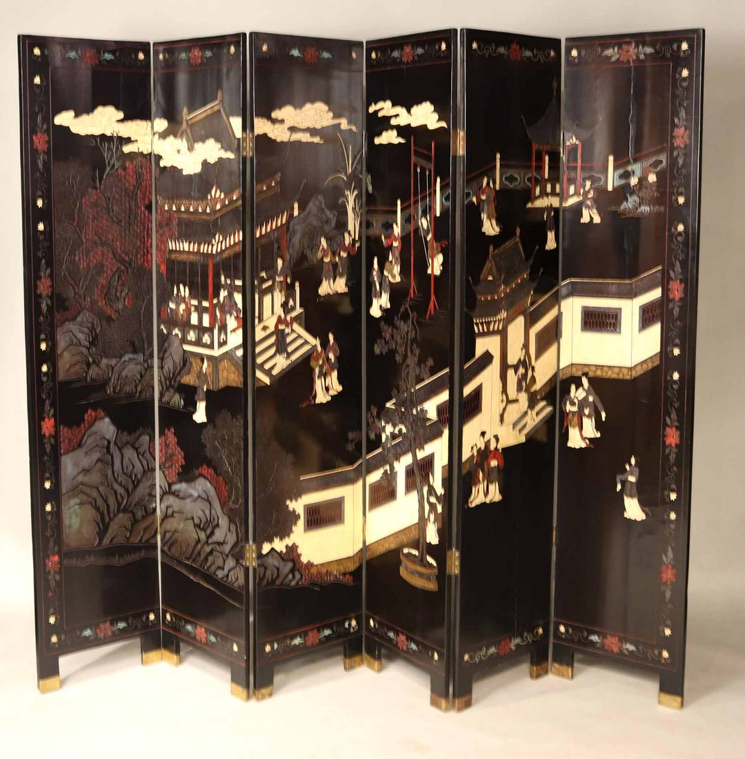 Chinese Coromandel Six Panel Screen