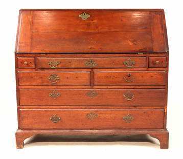 Queen Anne Walnut Slant Front Desk, Virginia, Circa