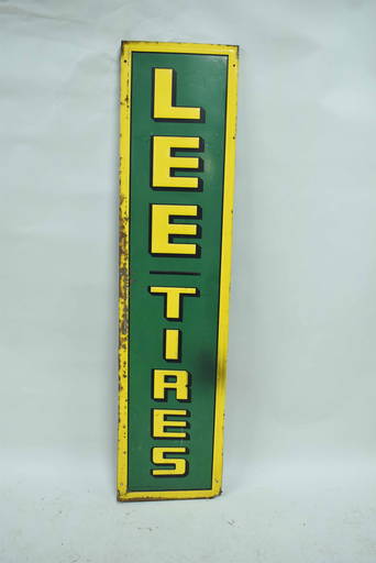 Vintage Metal Painted Lee Tires Advertising Sign