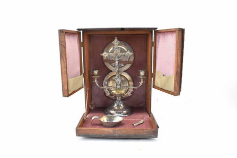 Antique Catholic 1920s Last Rites Extreme Sick Call Oak Shadow Box ...