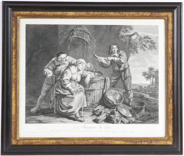 Engraving, After A. La Nain, "la Surprise Du Vin"