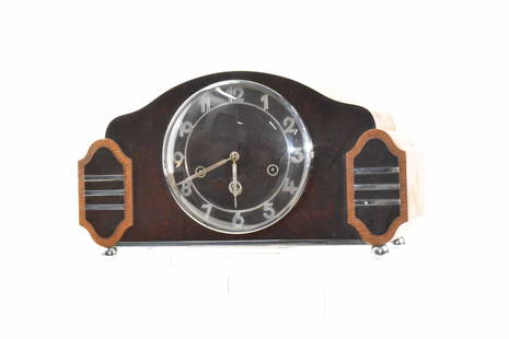 Art Deco German Wurttemberg Oak Hac Mantel Clock