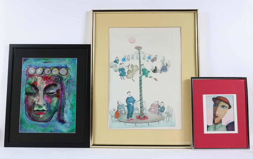 Gunther Temech, Mixed Media, Man With Hat