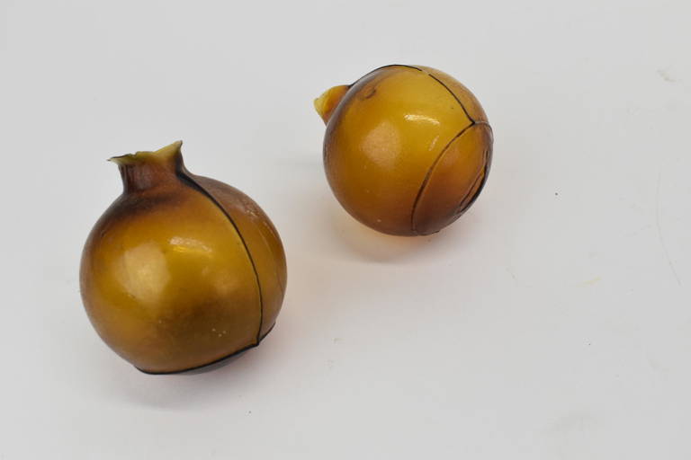Two Amber Glass Target Balls