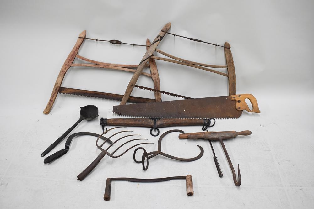 Eleven Assorted Farm/hand Tools