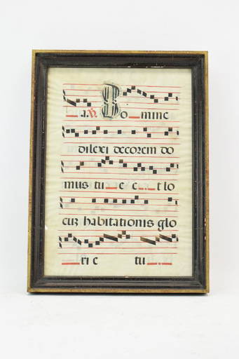 Antique Framed Antiphonal Chant Manuscript Leaf - Aug 25, 2022 | Nye ...