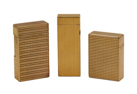 Two S.t. Dupont, Paris 20u Gold Plated Lighters