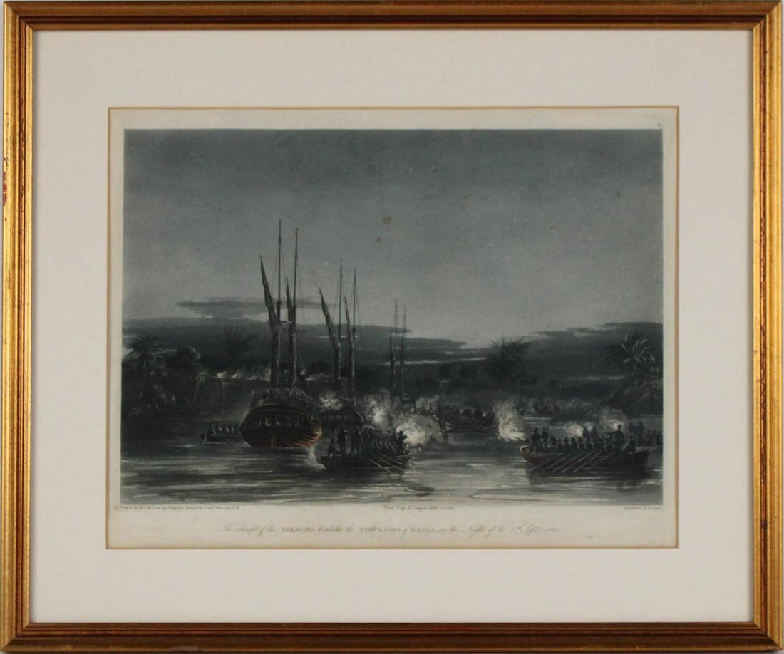 Three Henry Pyall Engravings Of Maritime Battles