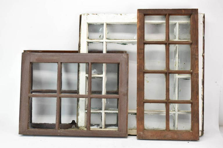 Four Vintage Multi Pane Glass Windows