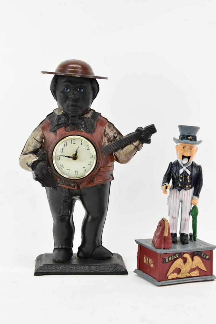 Black Americana Cast Iron Clock