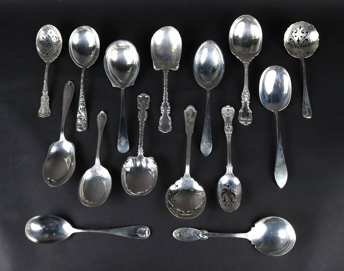 Fifteen Vintage Sterling Silver Spoons Auction