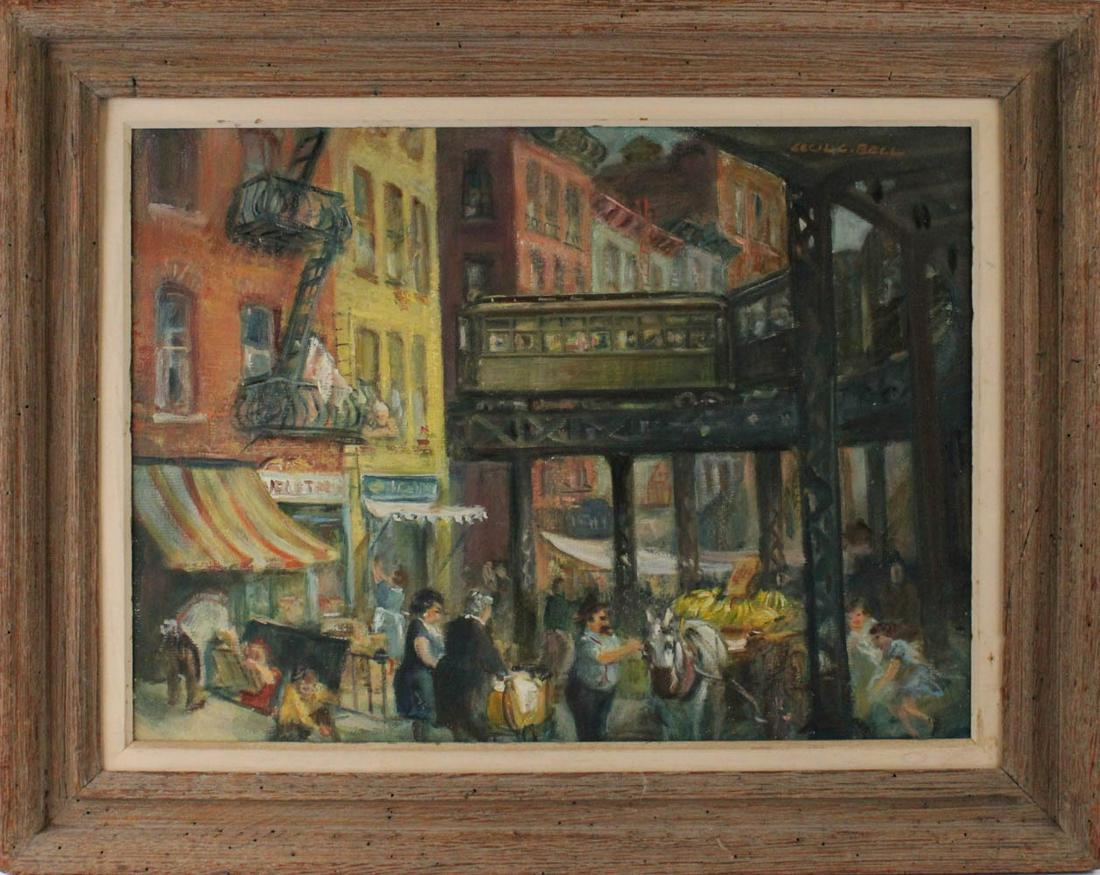 Cecil C. Bell, Oil On Board, "el Curve"