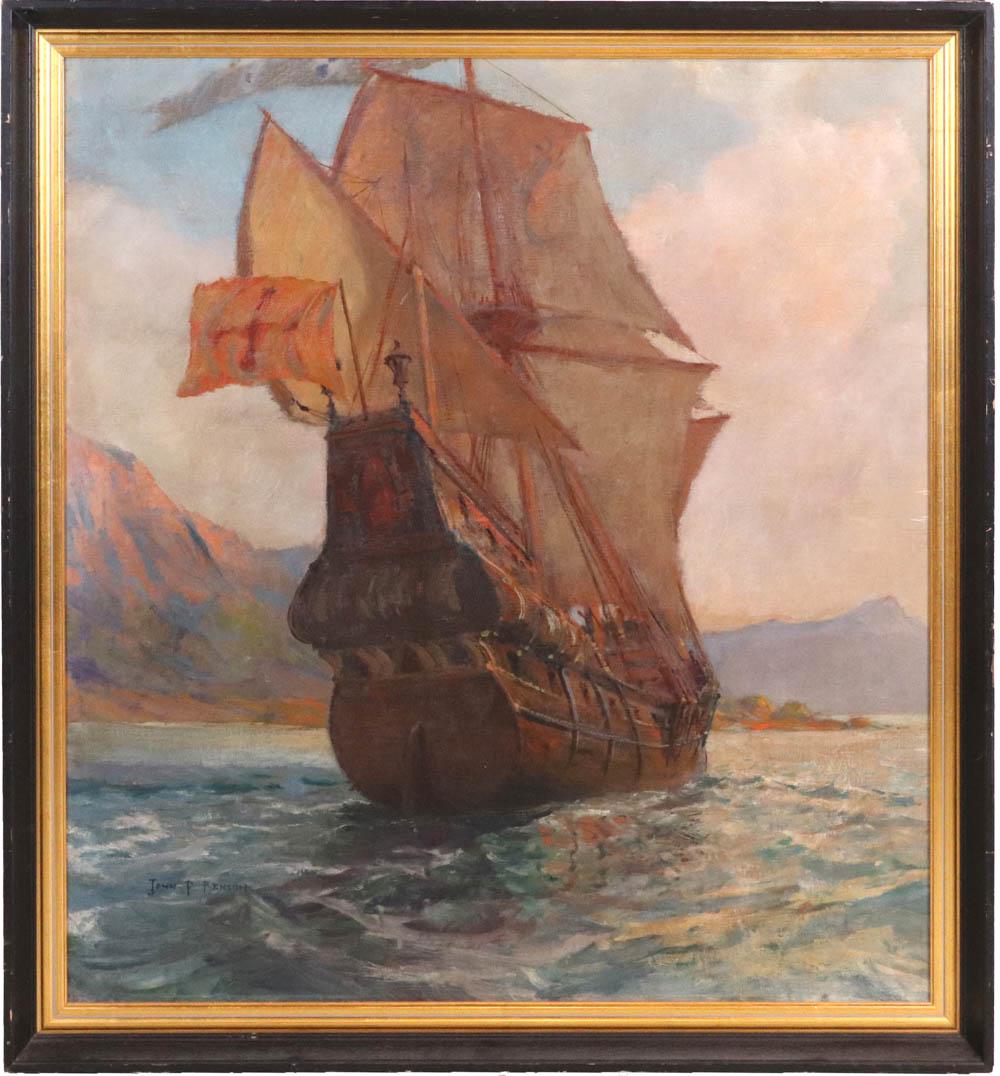 John Prentiss Benson, Oil On Canvas, Galleon Auction
