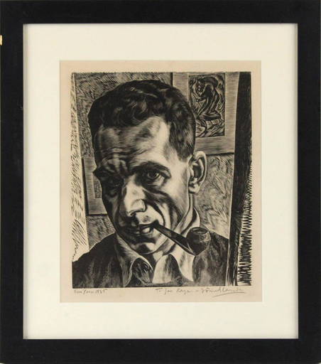 Isaac Friedlander, Etching, Self Portrait