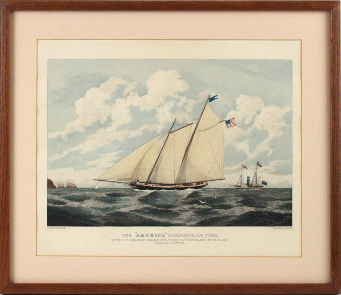 E. Duncan, Engraving, "the America Schooner" Auction