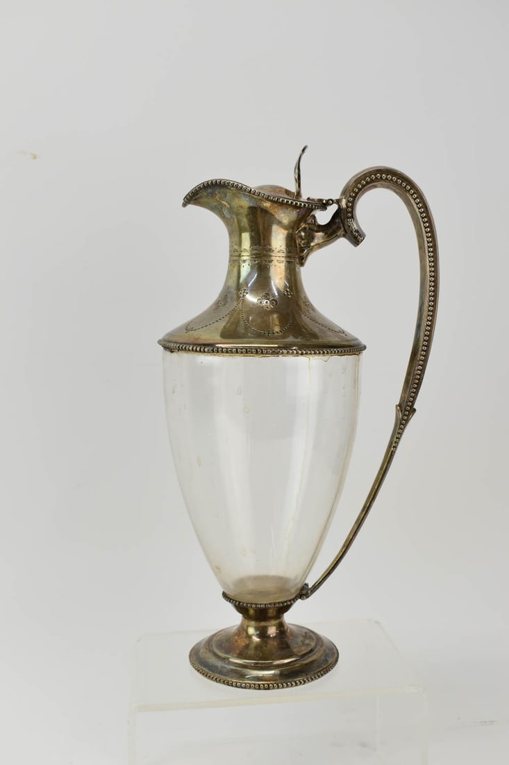 Wsgs Sheffield Sterling And Glass Ewer Auction