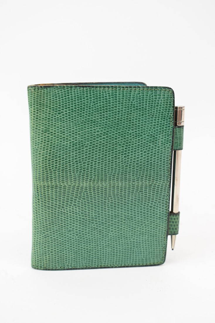 Vintage Gucci Snakeskin Address Book And Pencil Auction