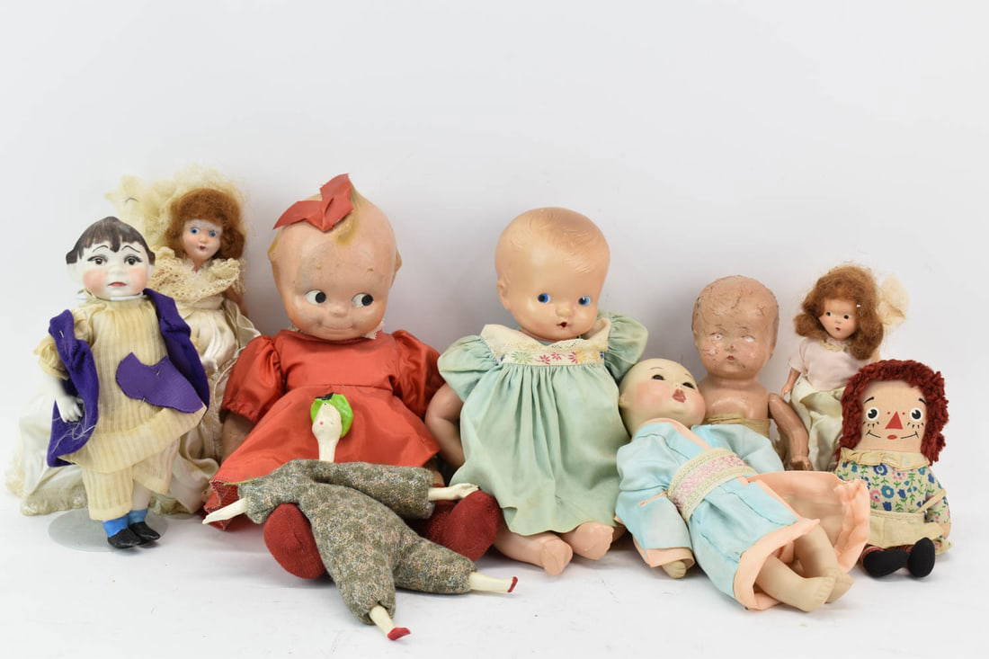 Assorted Group Of Miniature Vintage Dolls Auction