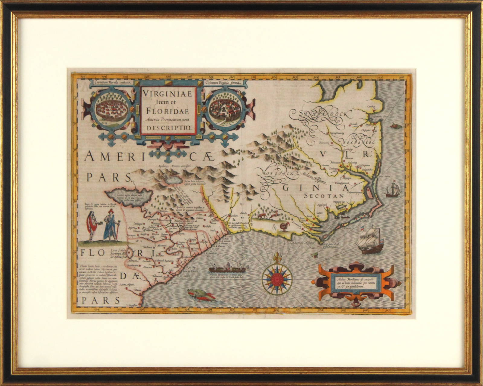 Hondius, Map Of Virginia And The Carolinas Auction