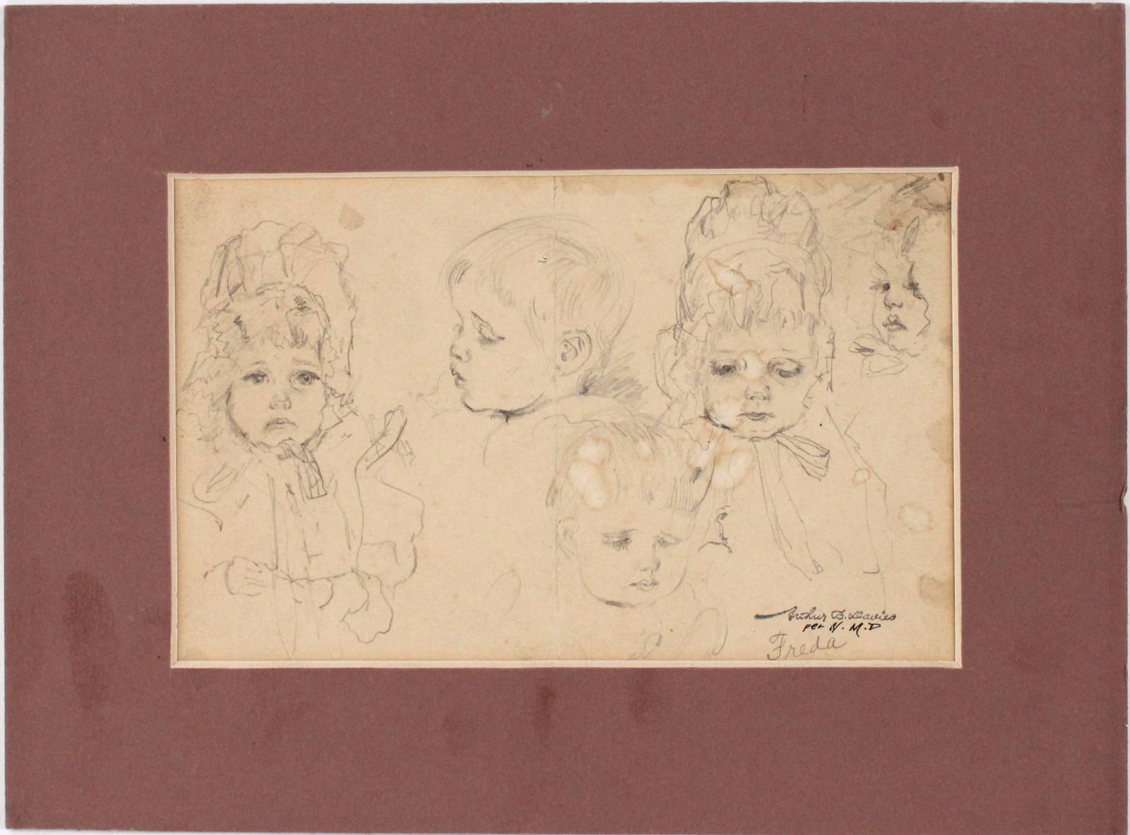 Arthur Bowen Davies, American 1862-1928, Freda, Pencil Sketch Auction