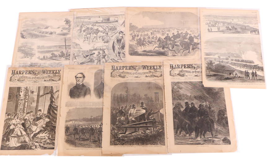 Eight Harper's Weekly Engravings On The Civil War