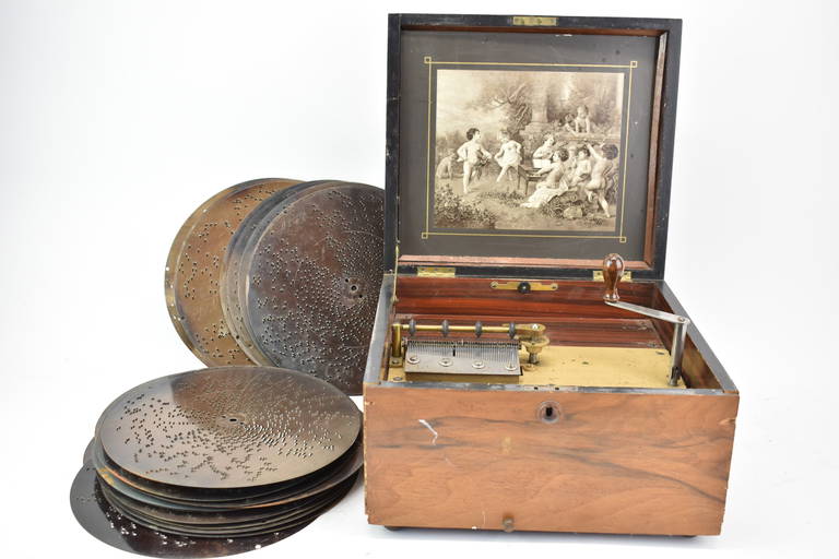 Polyphon In Wooden Case With 26 Discs