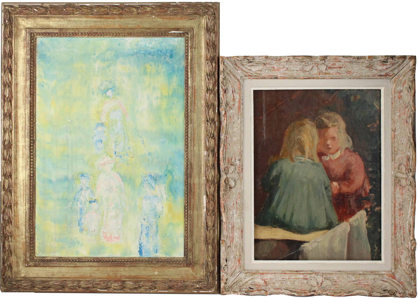 Verna Hull, American 1916-2002, Walk In The Park, Oil On Canvas Auction