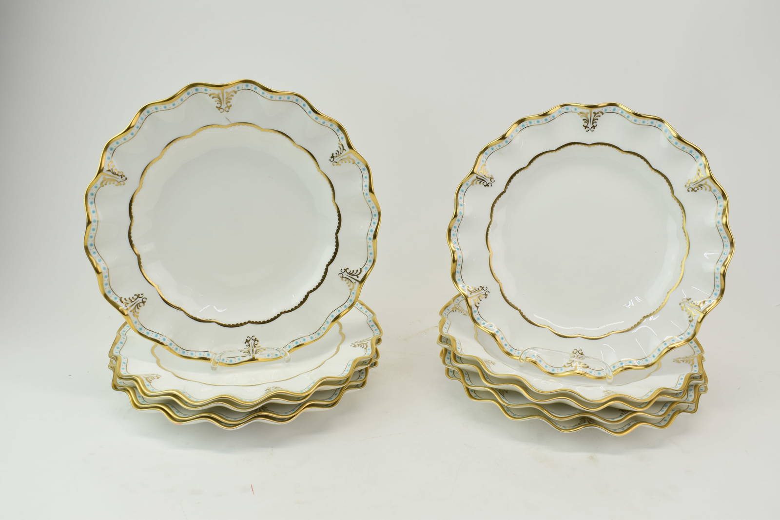 Set Of Ten Royal Crown Derby English Bone China Lombardy Auction