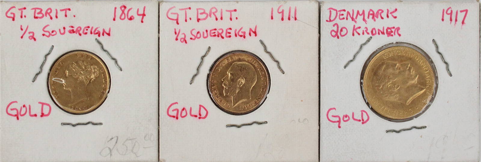 Three Foreign Gold Coins Auction