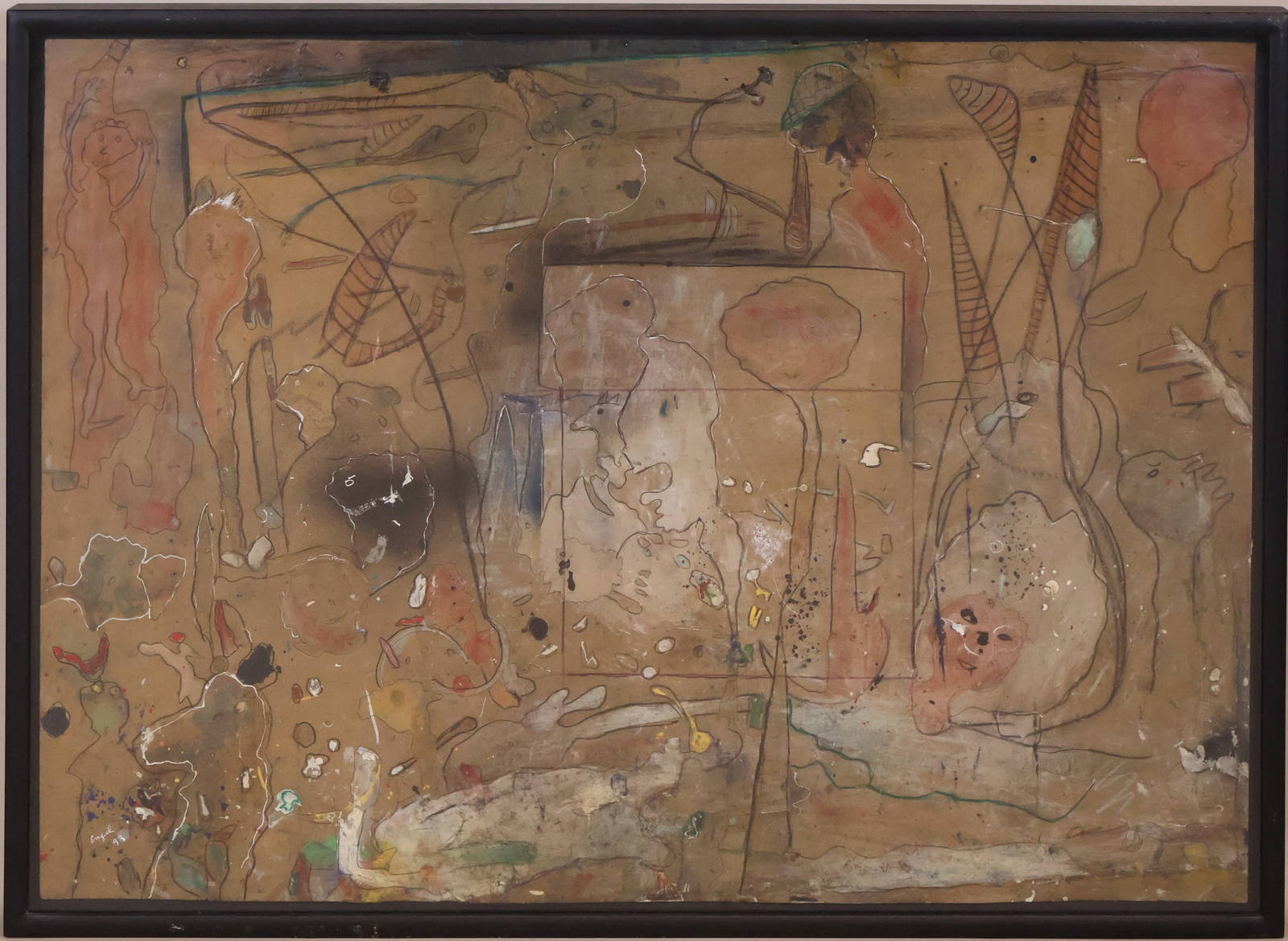 Edmond Engel, Swiss 1937-, Reve Au Cauchemard, Enamel Paint & Ink On ...