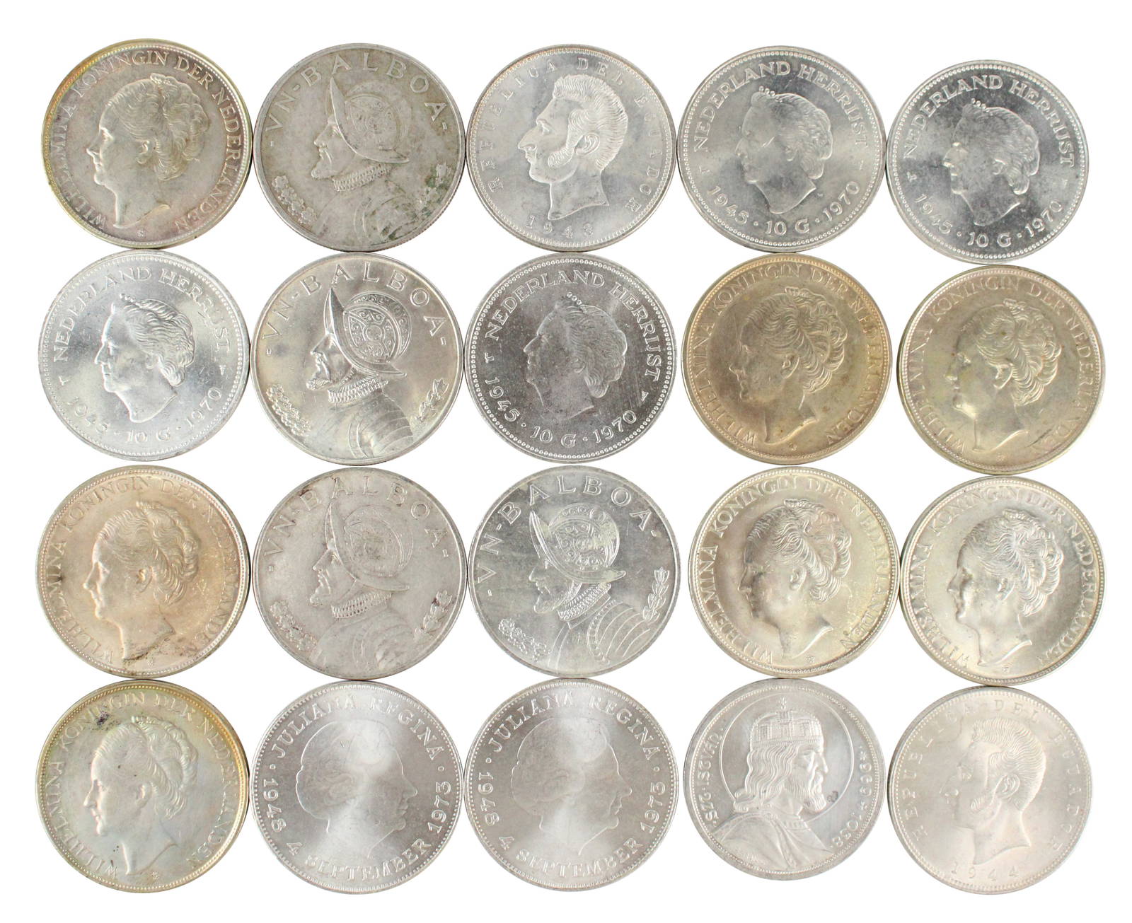 Twenty Assorted Foreign Silver Coins Auction