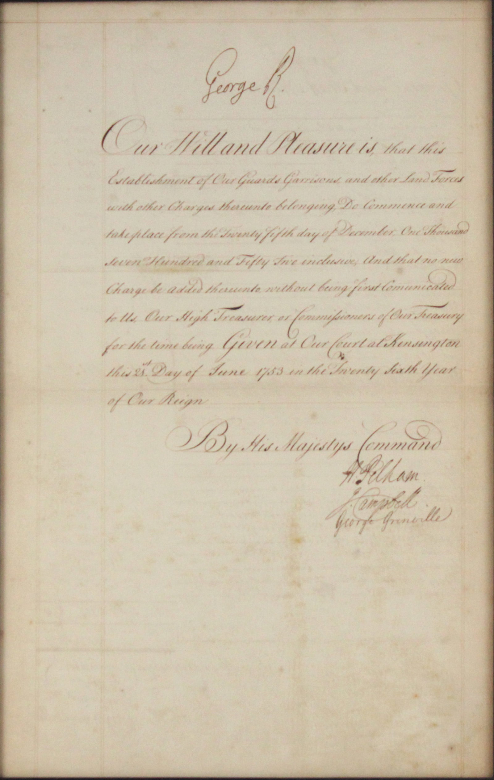 George Iii Signed Military Document - Jun 13, 2025 | Nye & Company In Nj