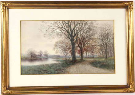 Watercolor, Path Near River, George Drake