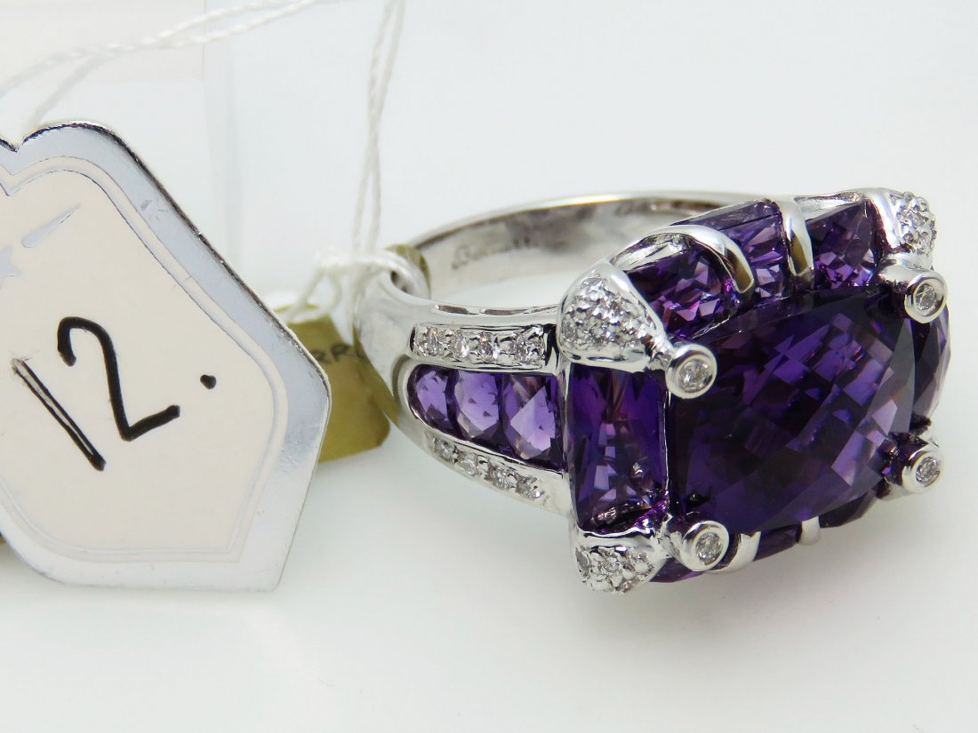 BELLARRI DESIGN 18K WHITE GOLD & DIAMOND RING