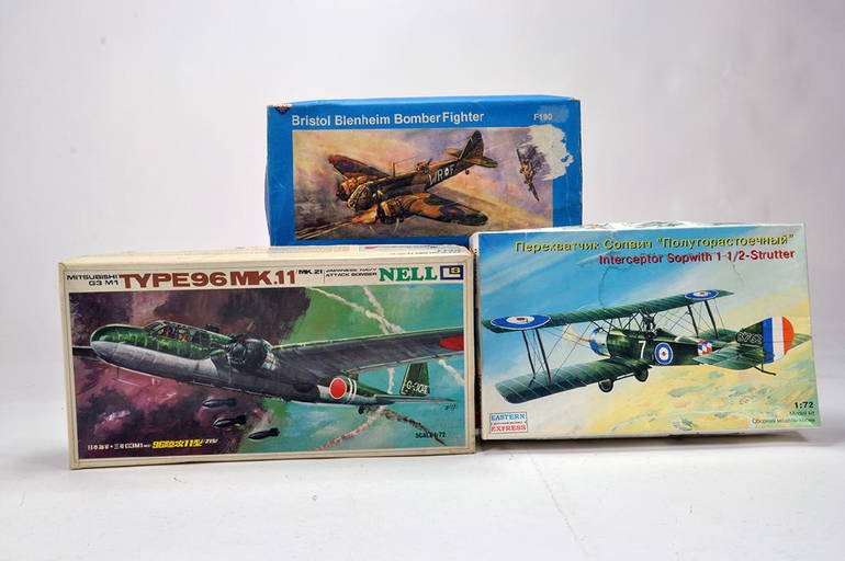 Trio Of Plastic Model Aircraft Kits From Various Makers