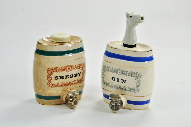 Wade Duo Of Drink Dispensers, Sherry And Gin, Very Good