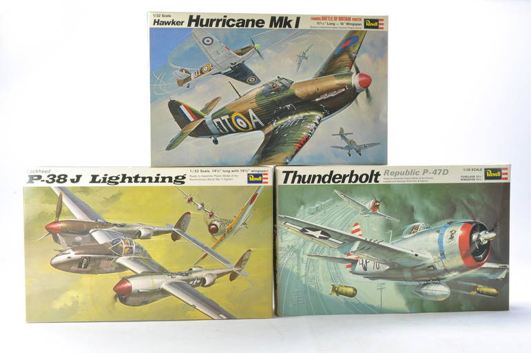 Revell Vintage Plastic Model Aircraft Kits in 1/32 comprising P-47D ...