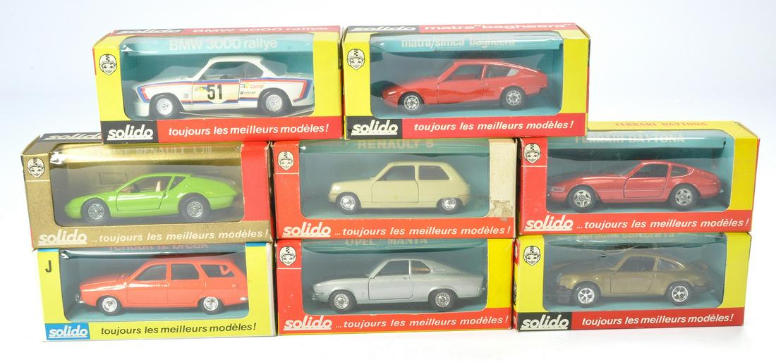 A Group Of 8 Older Issue Solido Diecast Cars As Shown. All Look To Be ...