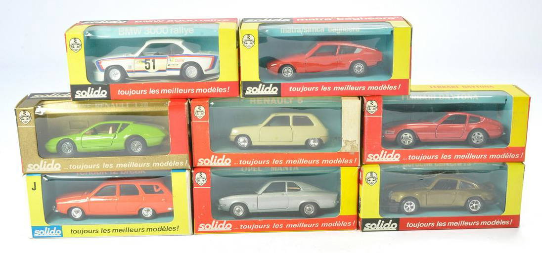 A Group Of 8 Older Issue Solido Diecast Cars As Shown. All Look To Be ...